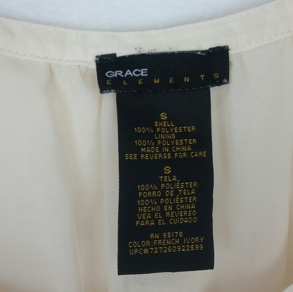 Grace Elements | Tops | Grace Elements Tuxedo Front Sheer 2 Pocket ...